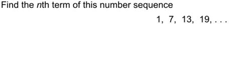 find the nth term sequence