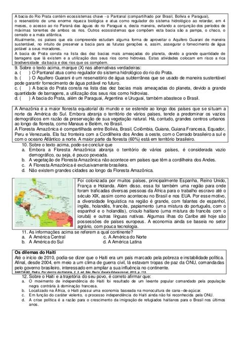 ATIVIDADES DIVERSAS CLÁUDIA Prova de geografia 8 ano 4b pet 4 1