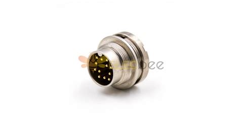 M16 12 Pin Connector Male Panel Receptacles A Coded Waterproof 180