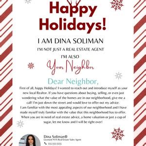 Dear Neighbor Holiday Loan Officer Letter Realtor Newsletter TEMPLATE