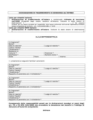 Compilabile Online Vedanolambro DICHIARAZIONE DI TRASFERIMENTO DI