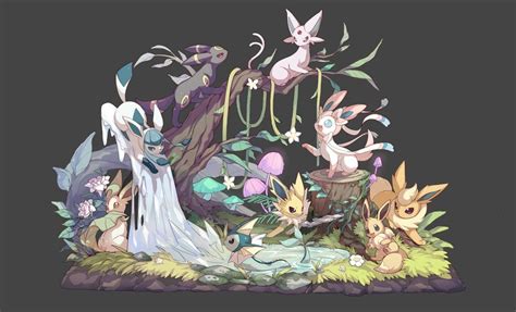 Eevee Sylveon Umbreon Glaceon Vaporeon And 4 More Pokemon Drawn
