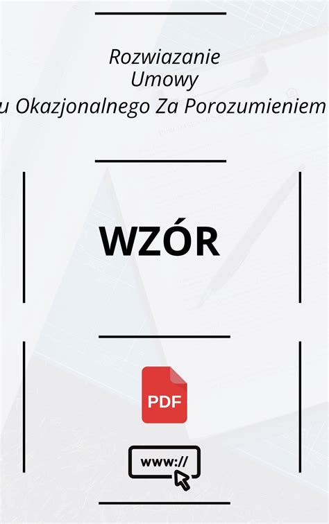 Rozwi Zanie Umowy Najmu Okazjonalnego Za Porozumieniem Stron Wz R Pdf