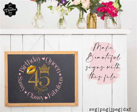 45 cumpleaños svg 45 y fabuloso svg cuarenta y cinco y Etsy