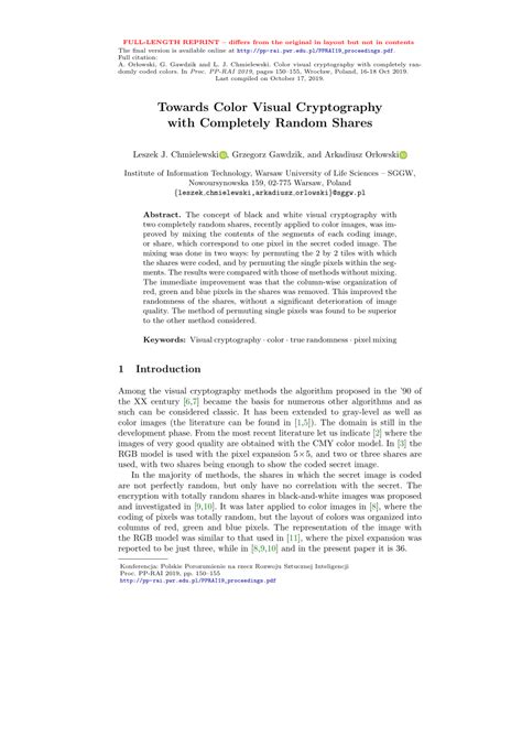 pdf towards color visual cryptography with completely random shares