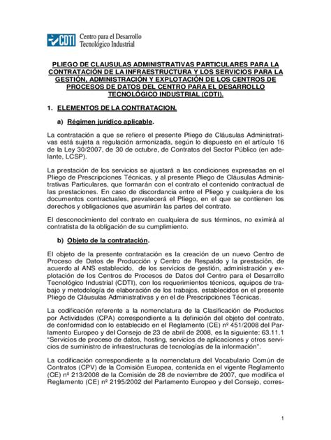 Fillable Online Pliego De Clausulas Administrativas Particulares Para