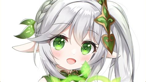 White Hair Green Eyes Lesser Lord Kusanali Hd Genshin Impact Wallpapers