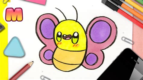 Como Dibujar Una Mariposa Kawaii Paso A Paso Dibujos Kawaii Faciles