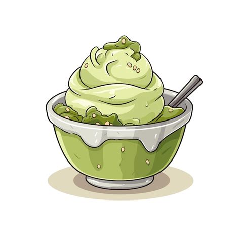 Premium Vector Matcha Green Tea Ice Cream Cartoon Vector Illustrator