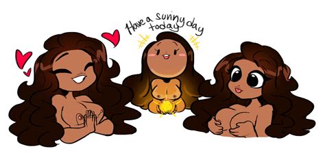Rule 34 1girls Adorable Areola Areolae Breasts Brown Hair Cartoony Chibi Clapping Cleavage