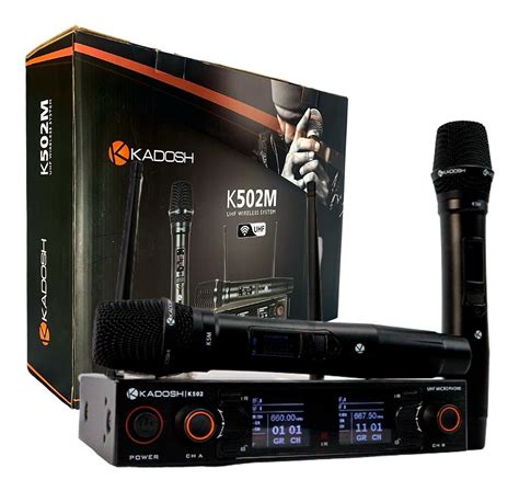 Microfone Sem Fio Duplo Kadosh K M Bateria Recarreg Vel
