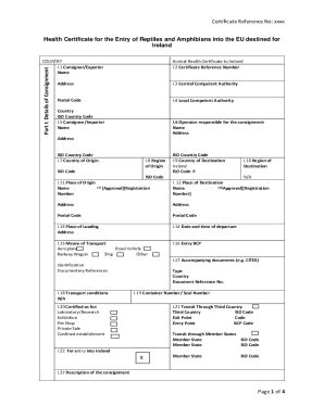Fillable Online Of 4 Veterinary Certificate For Import Of Live