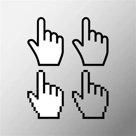 Hand Mouse Cursor Icon Pointer Hand Cursor Icons Pixelated Vector Stock