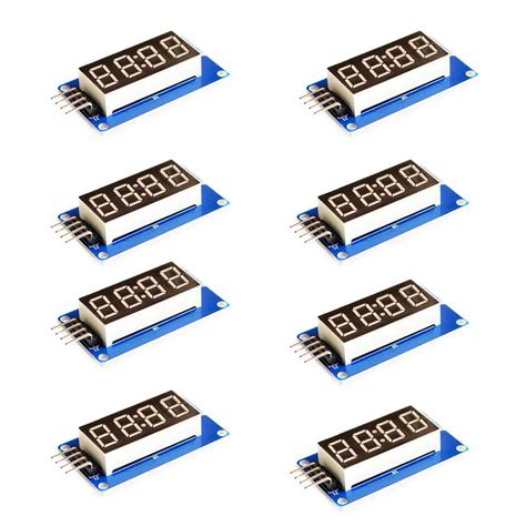 Treedix 8pcs TM1637 4 Digit Co Anode Digital Tube Display Module Red