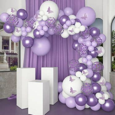 126pcs Purple Butterfly Baby Girl Balloon Garland Arch Kit Theme Purple
