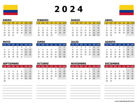 Calendario 2024 Colombia Con Festivos Julio Jami Rickie