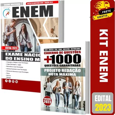 Kit Apostila Vestibular Enem Caderno De Quest Es Frete Gr Tis