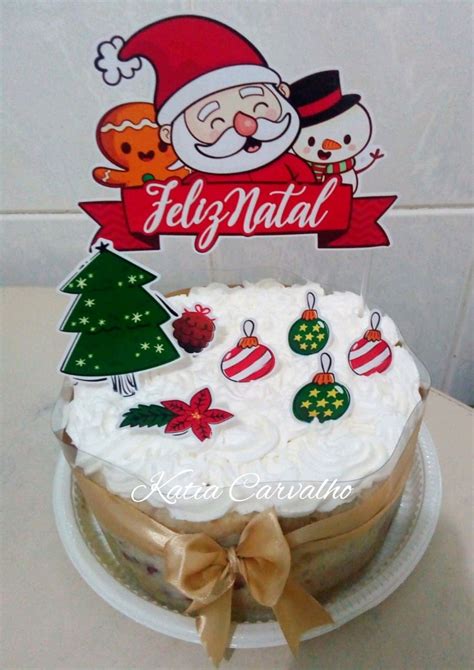 Topper De Bolo Natal Papai Noel Elo Produtos Especiais