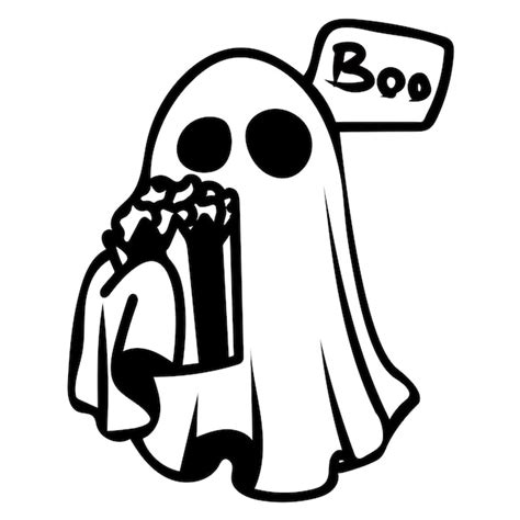 Premium Vector Halloween Ghost Element Outline Tattoo Decoraction