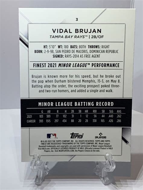2022 Topps Finest 3 VIDAL BRUJAN Rookie RC Tampa Bay Rays EBay