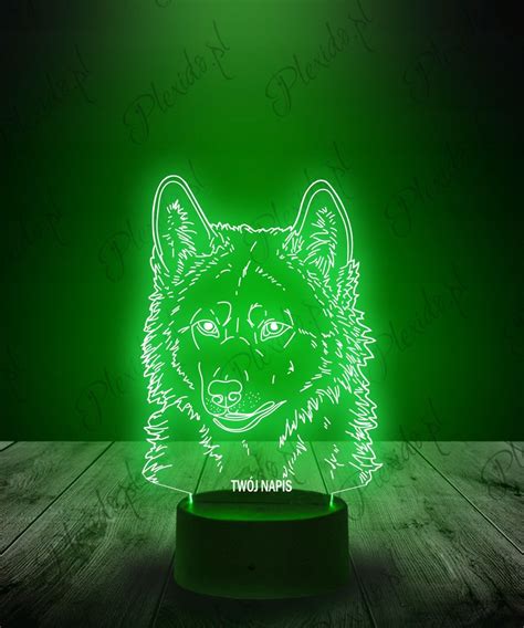 Lampka Nocna 3D Led Głowa Wilka Wilk Prezent Plexido Sklep EMPIK