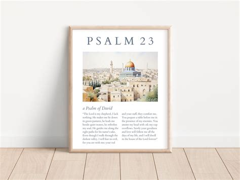 Psalm 23 Wall Art Psalm 23 Vintage Scripture Bible Verse Print The