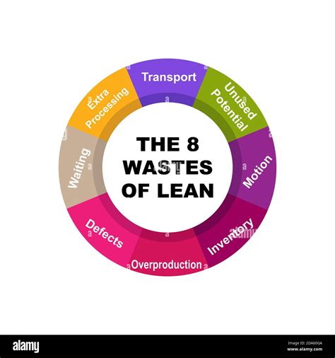 Diagram Of The 8 Wastes Of Lean With Keywords EPS 10 Isolated On