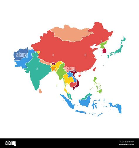 Mapa de asia continente silueta fotografías e imágenes de alta