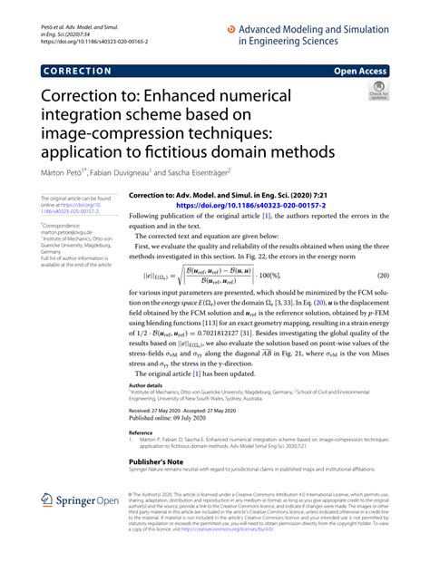pdf correction to enhanced numerical integration scheme based on image compression techniques