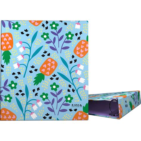 EC2 Forrado Carpeta Anillas 4D40mm DIN A4 FLOWER Grafoplás