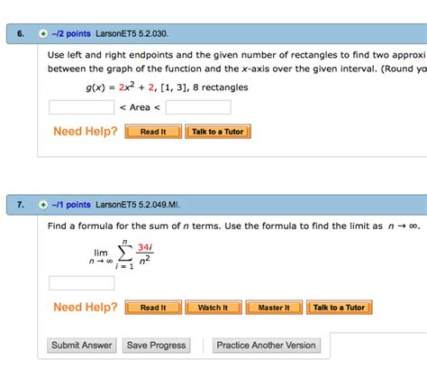 solved use left and right endpoints and the given number of