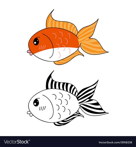 Cute Goldfish Royalty Free Vector Image VectorStock