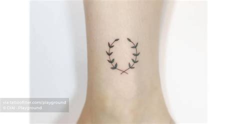 Laurel Wreath Tattoo Located On The Ankle