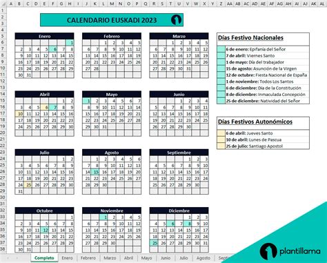 CALENDARIO Laboral EUSKADI 2024 En Excel Descargar Gratis