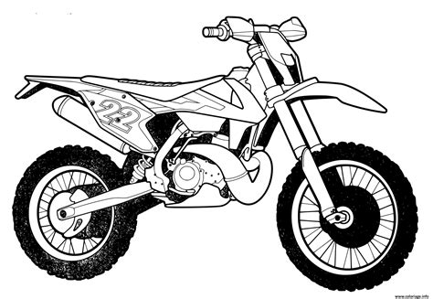 Coloriage Moto Cross Tout Terrain Enduro Dessin Motocross à imprimer