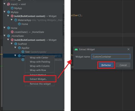 Flutter Splitting App Into Widgets Geeksforgeeks