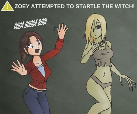 Zoey Attempting To Startle The Witch 3 Character Fictional Characters Zelda Characters