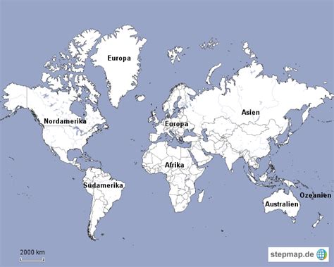 Stepmap Kontinente Landkarte F R Welt