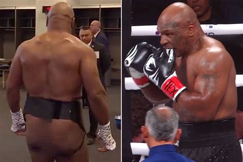 Mike Tyson S Butt Shown In Jake Paul Fight Plus Why He Bit His Glove