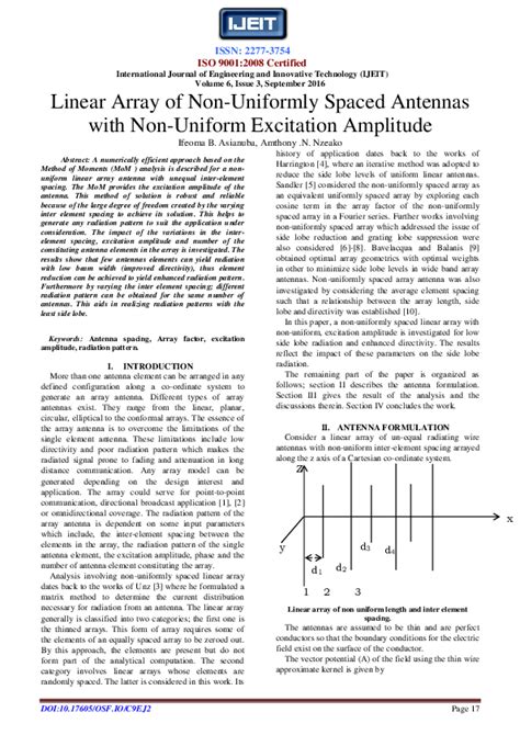 pdf linear array of non uniformly spaced antennas with non uniform excitation amplitude