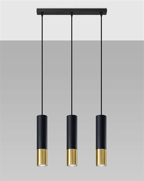 Lampa Wisząca LOOPEZ 3L czarny złoto 251 SOLLUX