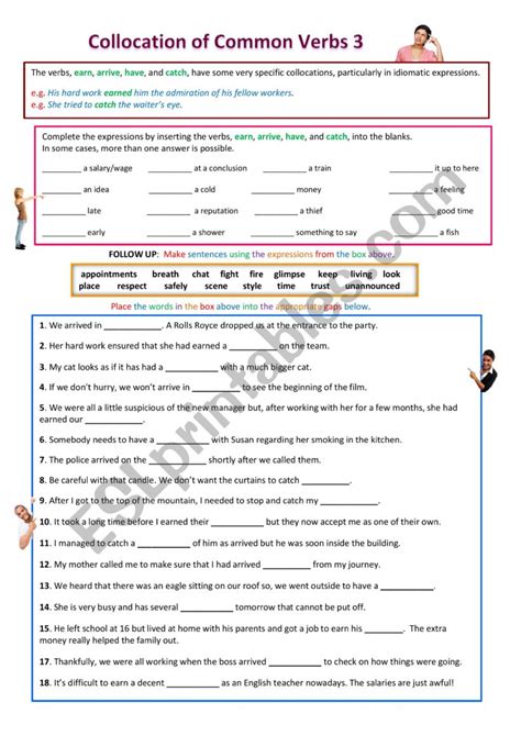Common Verb Collocations Esl Worksheet By Spinney