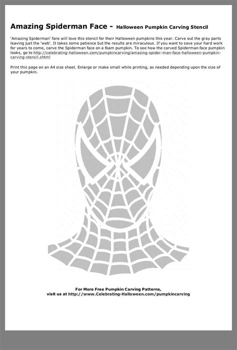 Spiderman Pumpkin Stencil Printable Printable Templates Free