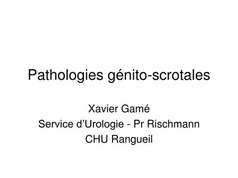 PPT Pathologies génito scrotales PowerPoint Presentation free