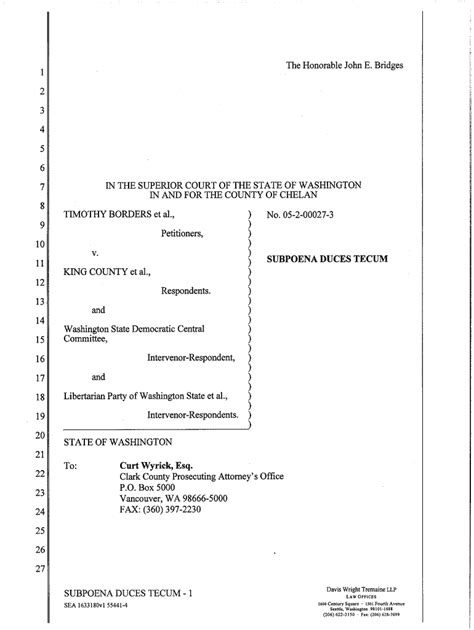 Subpoena Duces Tecum Fill Out Sign Online DocHub