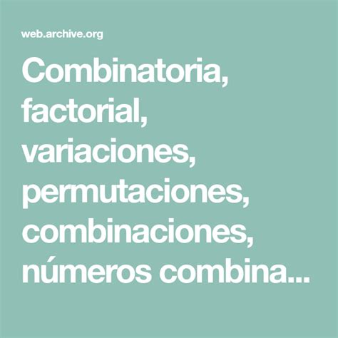 Permutaciones Y Combinaciones Formulas Rowrich