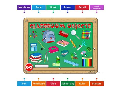 CLASSROOM OBJECTS 3 Diagrama Con Etiquetas