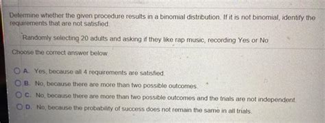 solved determine whether the given procedure results in a