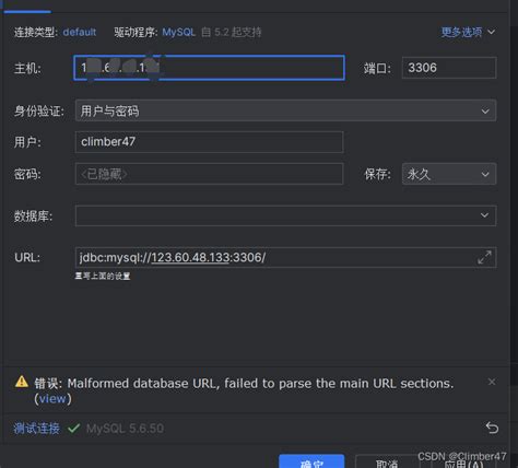 低级错误IDEA Goland报错连接数据库失败URL错误和权限问题 malformed database failed