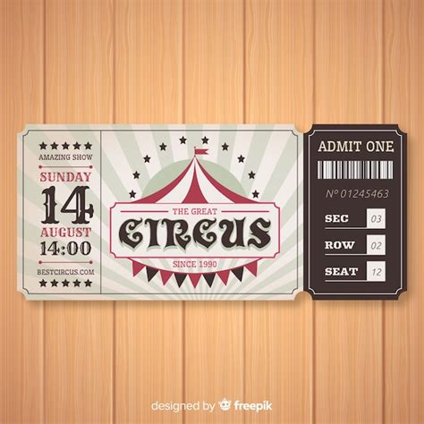 Free Vector Vintage Circus Ticket